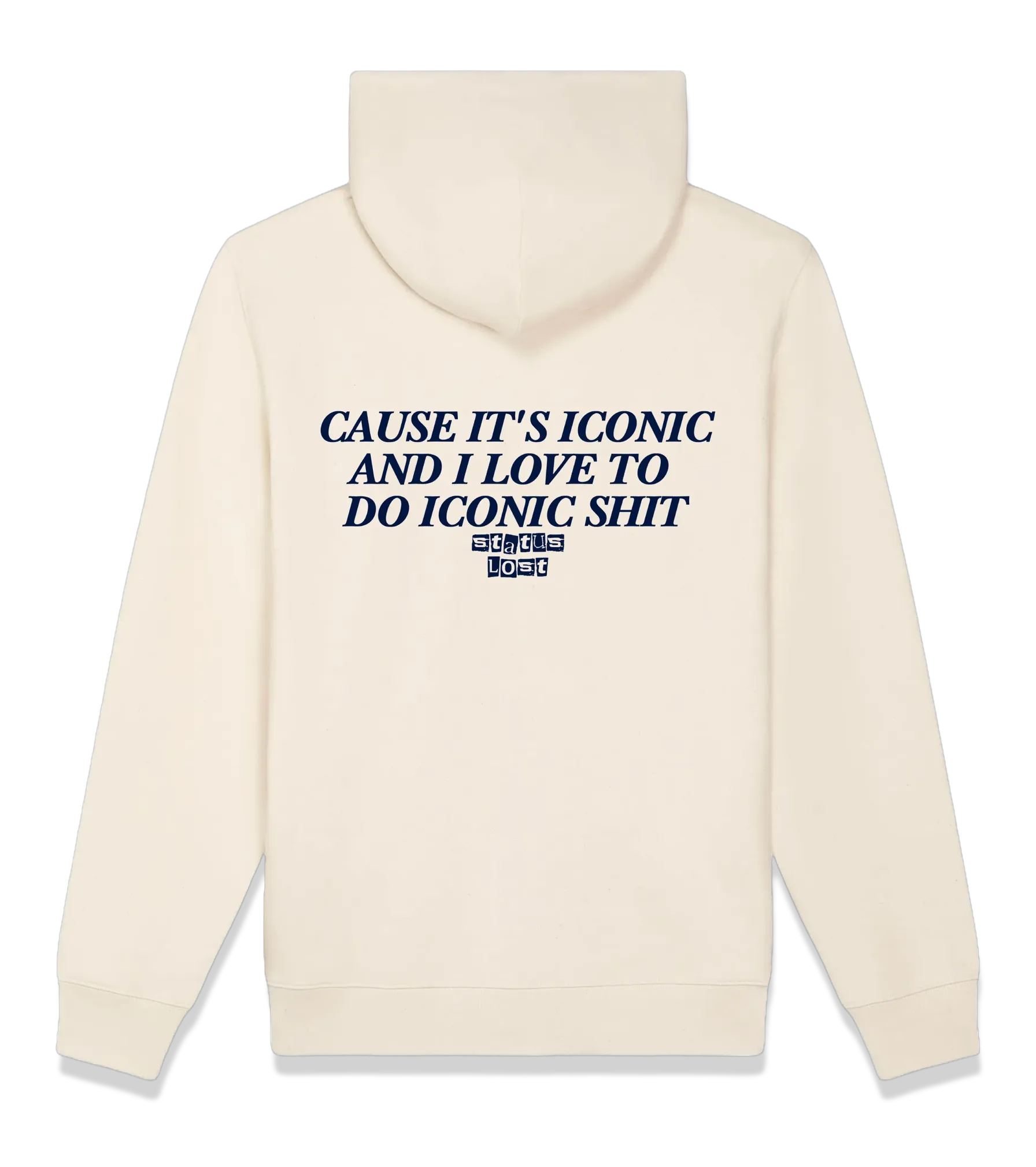 "CAUSE IT'S ICONIC AND I LOVE TO DO ICONIC SHIT" Zip Hoodie – Status Lost