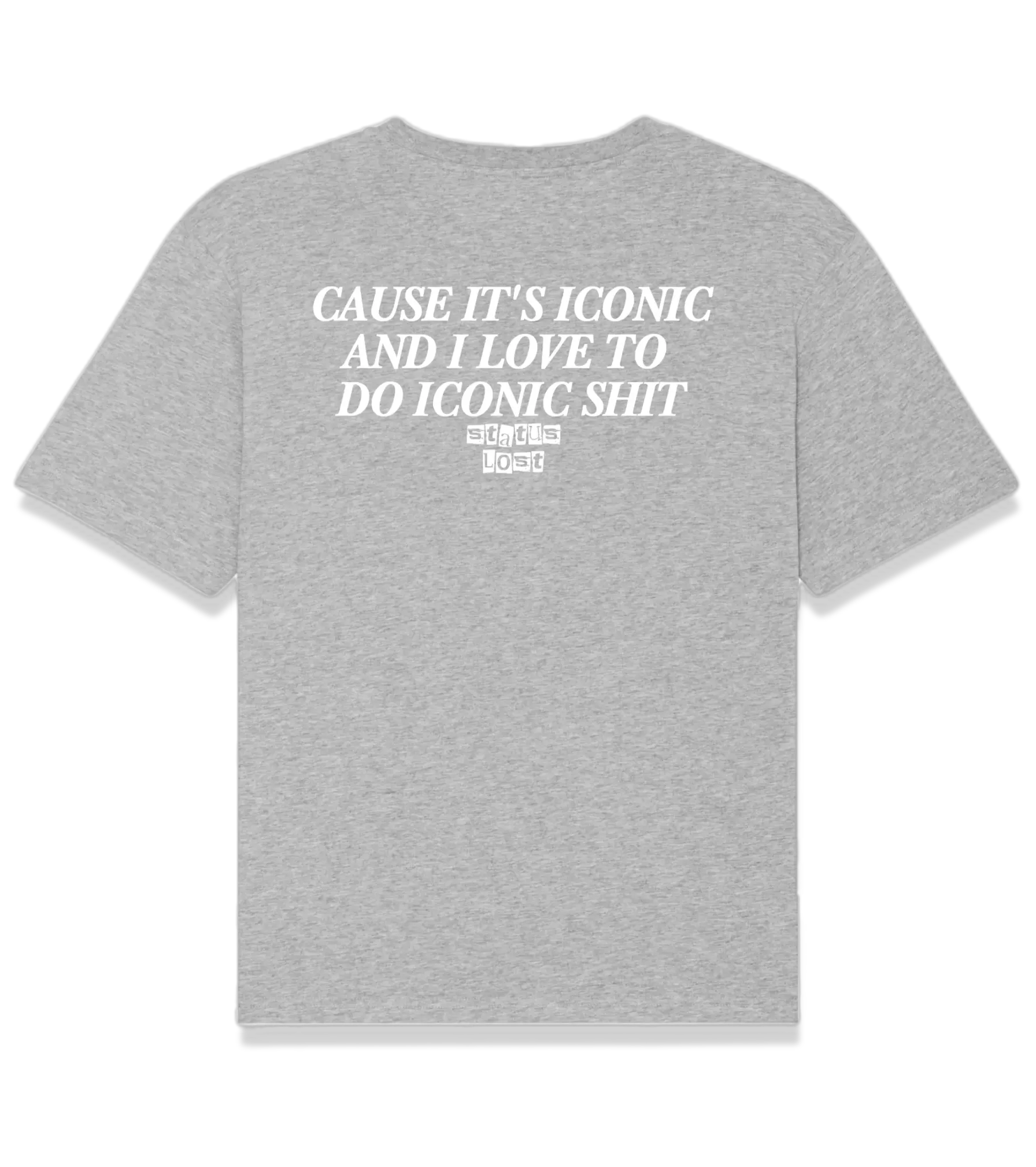"CAUSE IT'S ICONIC AND I LOVE TO DO ICONIC SHIT" T-Shirt – Status Lost