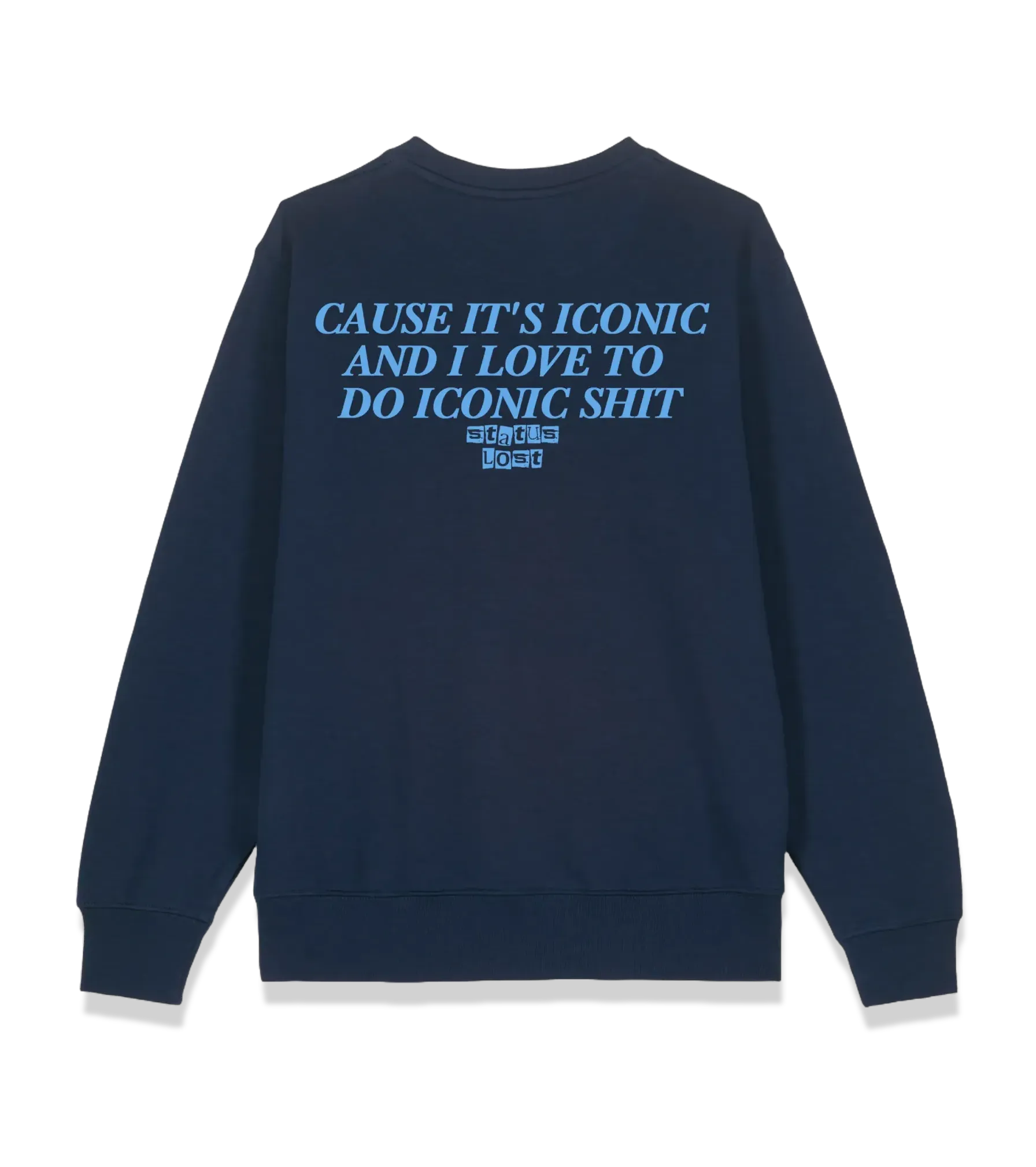 "CAUSE IT'S ICONIC AND I LOVE TO DO ICONIC SHIT" Sweatshirt – Status Lost